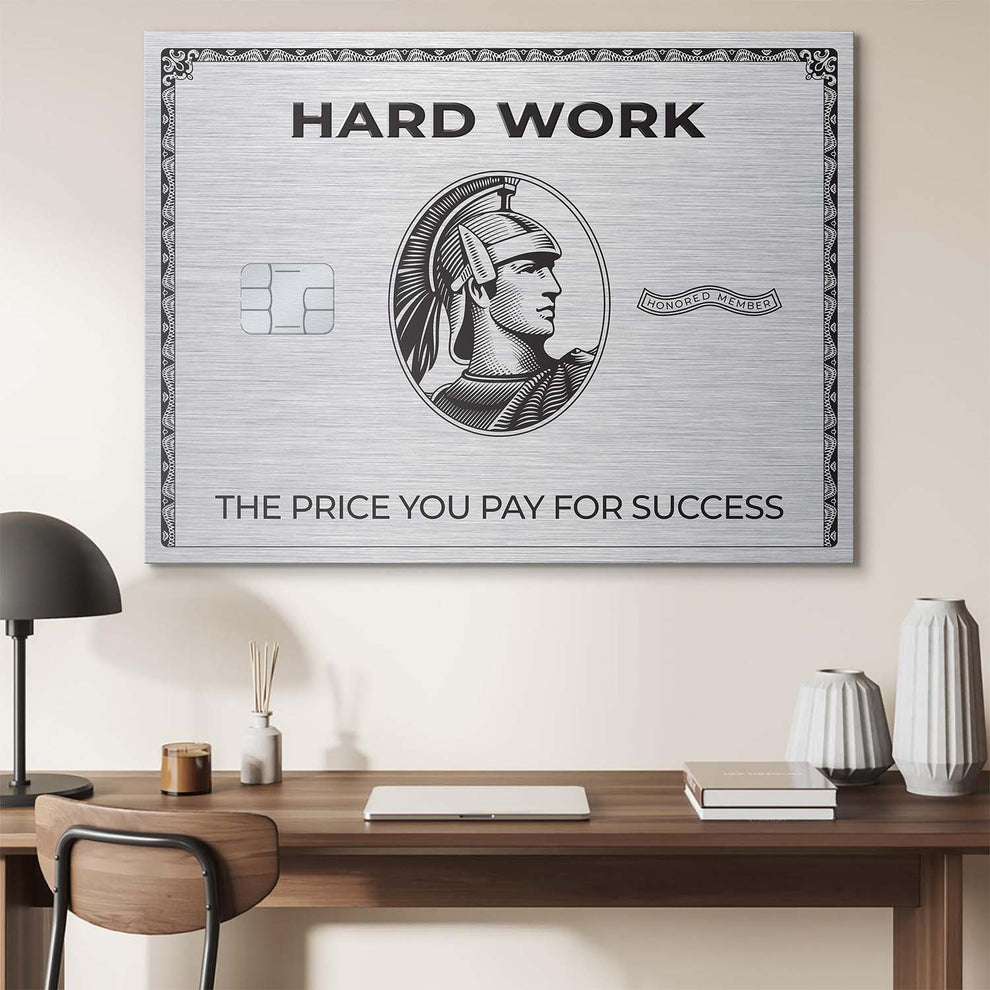 Hard Work Card | Money Canvas Art | Seembols